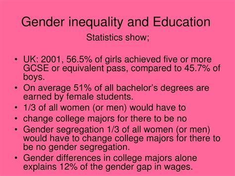 Ppt Gender Inequality And Education Powerpoint Presentation Free