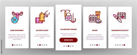 Contraception Vector Icons Onboarding Mobile App Page Screen Contraception Pregnancy