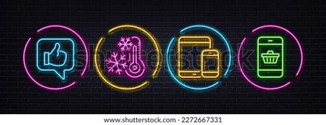 Freezing Mobile Devices Like Minimal Line Stock Vector Royalty Free Shutterstock