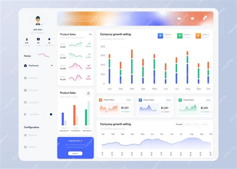 Premium Vector Ui Ux Infographic Dashboard Ui Design With Graphs