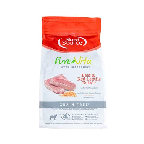 Nutrisource Purevita Beef And Red Lentils Grain Free Entree Dry Dog Food