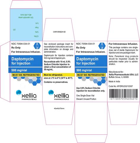 Daptomycin Injection Package Insert