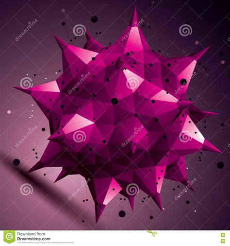 Colorful Asymmetric 3d Abstract Object With Connected Lines And Stock Vector Illustration Of
