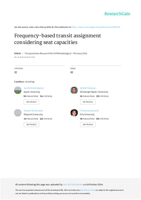 pdf frequency based transit assignment considering seat capacities
