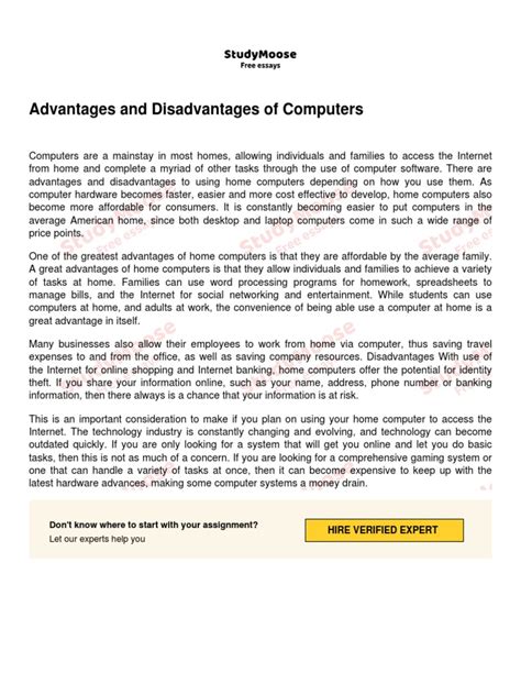 Advantages And Disadvantages Of Computers Pdf