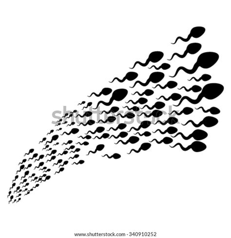 Moving Sperm Concurrence Vector Illustration Style Stock Vector
