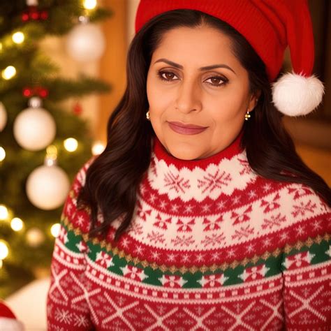 Premium Photo Ai Generated Woman In A Christmas Sweater