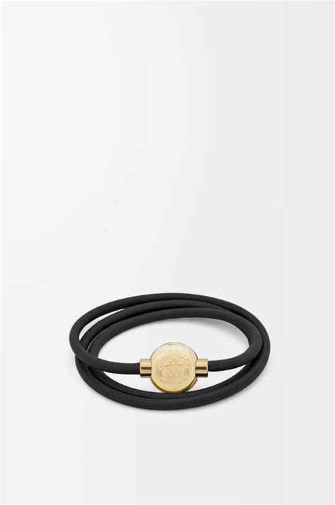 Pebble Bracelet In Calfskin Black Loewe