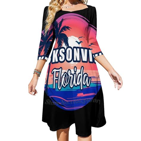 Jacksonville Beach Evening Party Dresses Midi Sexy Dress Female Sweet