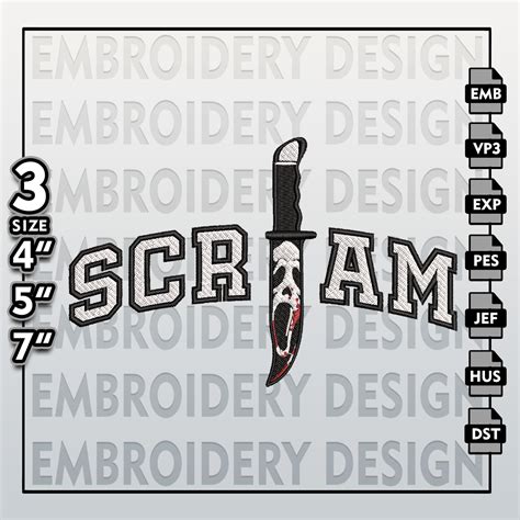 Halloween Machine Embroidery Pattern Ghost Face In Knife Em Inspire Uplift