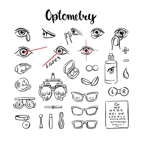 Premium Vector Optometry Is A Set Of Icons With Eyes Lenses And