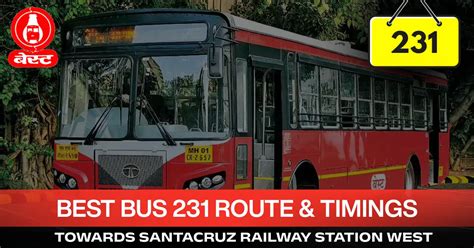 Best Bus 231 Route And Timetable Towards Santacruz Railway Station West