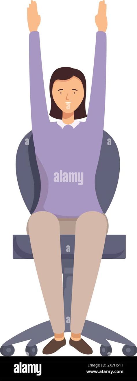 Animated Character Of A Happy Office Employee Raising Hands In Victory