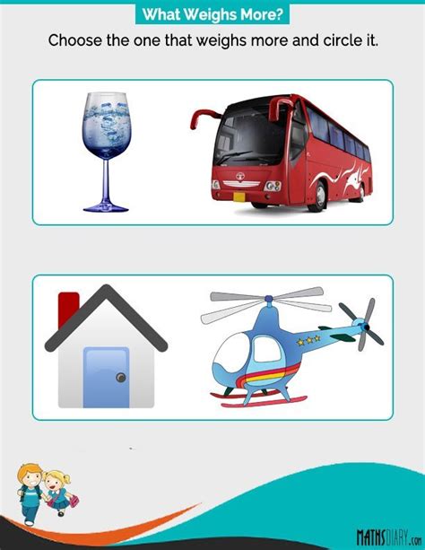 Circle The Object That Weighs More Math Worksheets