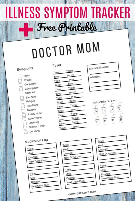 Free Printable Symptom Tracker Fanny Printable