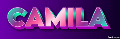 Camila Purple Green And Pink 3d Text Effect Generator