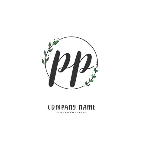 Pp Initial Handwriting And Signature Logo Design With Circle Beautiful Design Handwritten Logo