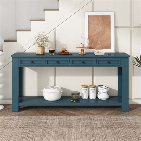 Lark Manor™ Wood Console Table With Drawers Bottom Shelf Wayfair
