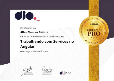 Finalizei O Curso Trabalhando Com Services Em Angular Na Dio Onde
