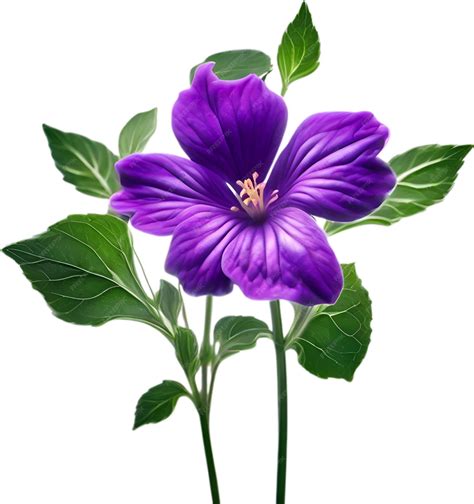 Premium Psd Violet Flower Closeup Glowing Translucent Violet Color Flower