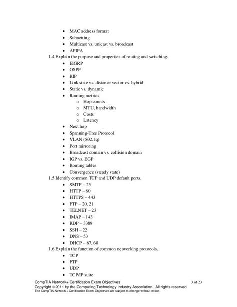 Comptia Network Objectives