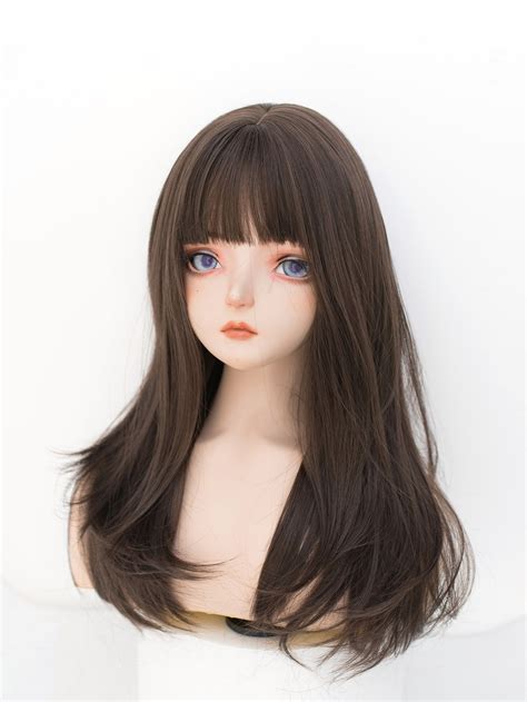 Natural Long Straight Synthetic Wig With Bangs
