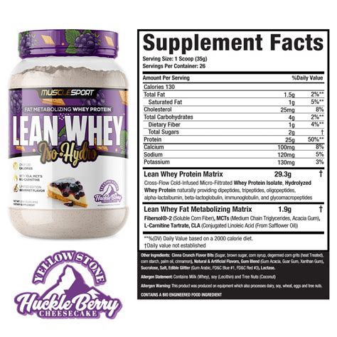 Muscle Sport Lean Whey Iso Hydro Underground Nutrition Store