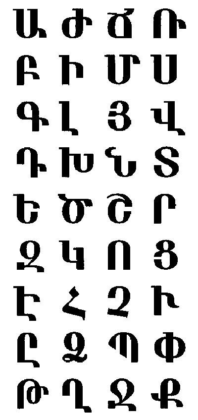 Armenian Calligraphy Letters