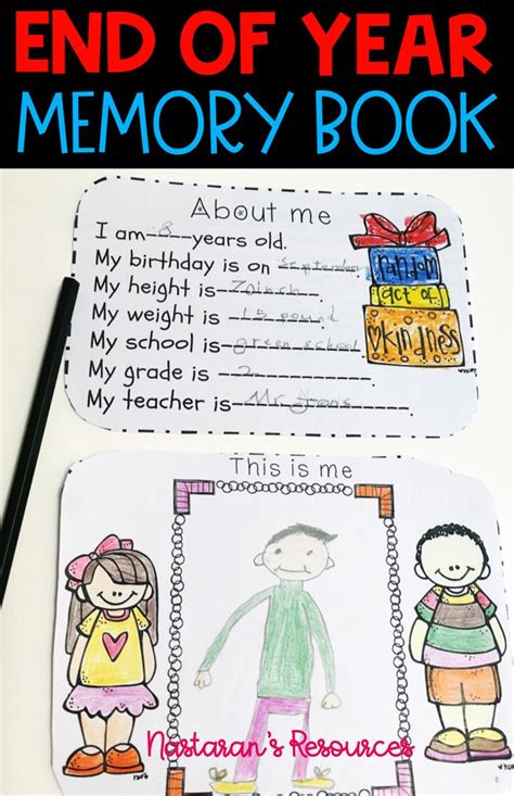 End Of Year Memory Book First Grade Memory Book Activity Memory