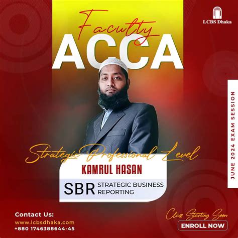 Acca Professional Level Faculty June 2024 Session Lcbs Dhaka Limited
