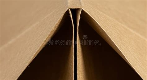 Close Up Of A Cardboard Box Corner Displaying The Intersecting Flaps