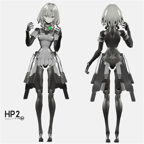 Lm7 Op Center Original Commentary Request Highres 1girl 3d Android Breasts Grey Hair