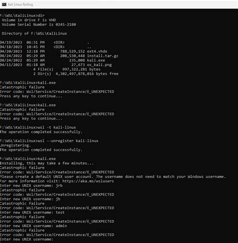 Catastrophic Failure Wsl Service CreateInstance E UNEXPECTED Issue Microsoft WSL GitHub