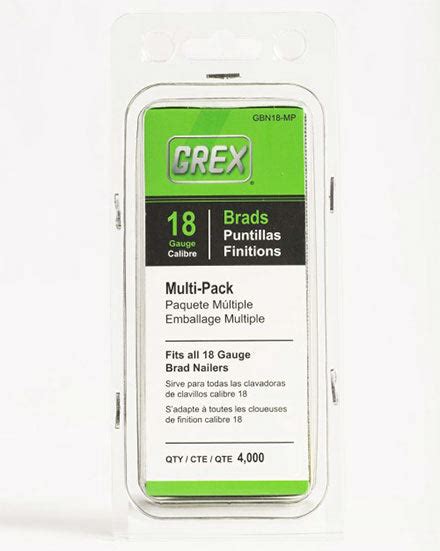 Grex Gbn18 Mp 18 Gauge Brad Nail Multi Pack — Coastal Tool