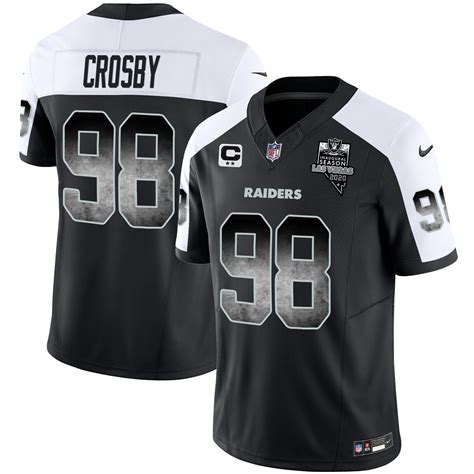 Maxx Crosby Mens Las Vegas Raiders Arch Smoke Vapor Alternate Jersey