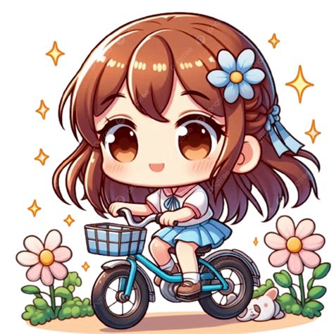 Hình ảnh Cô Gái Chibi Dễ Thương đi Xe đạp Png Cô Gái Chibi Dễ Thương đi Xe đạp Png Cô Gái