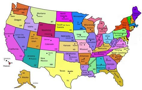 Image Only United States Of America Their Abbreviations And Their