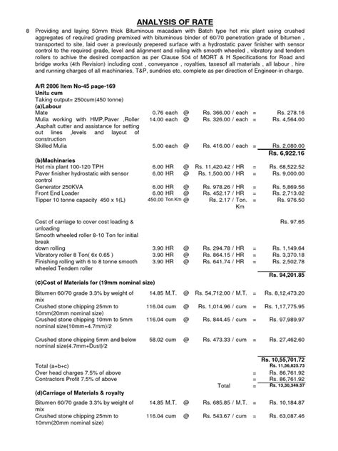 Estimate 3 Bitumen Work Pdf Structural Engineering Building