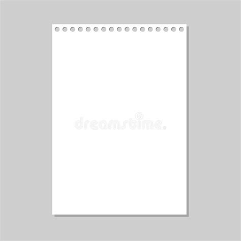 White Plain Notebook Vector Paper Realistic Drawing Paper Sheet Stock