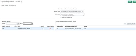 Export Setup Data To Csv File Document Records Descriptive Flexfields — Cloud Customer Connect
