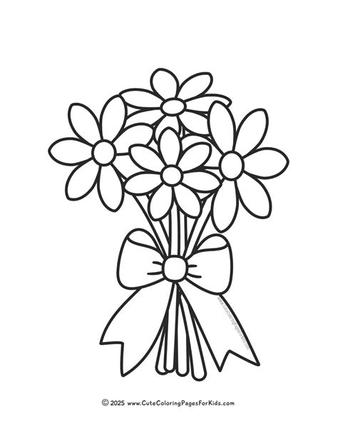 Cute Flower Bouquet Coloring Pages