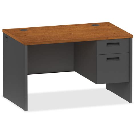 Lorell Cherrycharcoal Pedestal Desk 2 Drawer