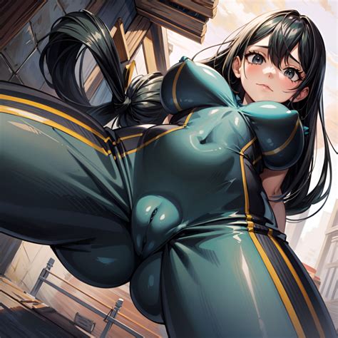 Rule 34 1girls Ai Generated Arbitrary Black Hair Bodysuit Cameltoe