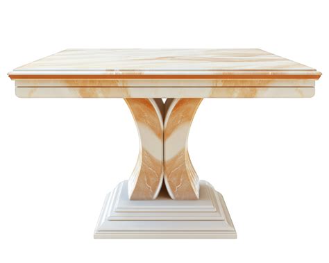 Uma Mármore Mesa Com Uma Branco Base E Uma De Madeira Base 59044412 Png