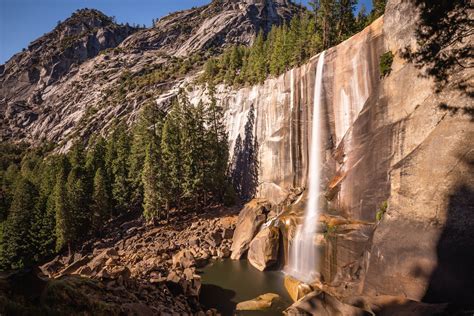 Download Cliff Nature Waterfall Yosemite National Park Vernal Fall Hd