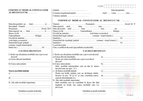 Certificat De Deces Certificat Constatator Al Decesului