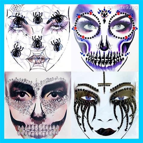 3d Spider Terror Face สติกเกอร์คริสตัลฮาโลวีน Series Terror Grimace Party ตกแต่งเจาะอะคริลิคส