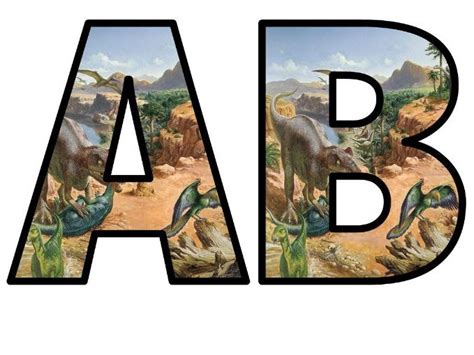 The Jurassic Era Dinosaurs Display Lettering Whole Alphabet Letter Set