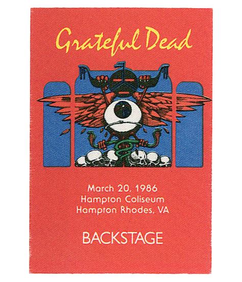 The Vault Grateful Dead 1986 03 20 Backstage Pass Liquid Blue