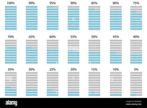 Decreasing Blue Figures Statistical Representation Demographic Data Visualization Vector